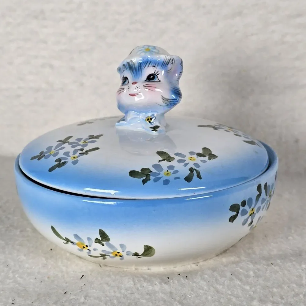 Lefton | Accents | Rare Vintage Lefton Miss Priss Blue Ceramic Covered ...
